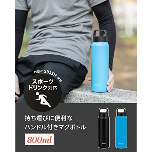 ピーコック水筒 800ml 保温 保冷 ハンドル付き マグボトル スポーツドリンク対応 0.8l ブルー AKR-80 A : AROUNDSTORE - 通販 - Yahoo!ショッピング