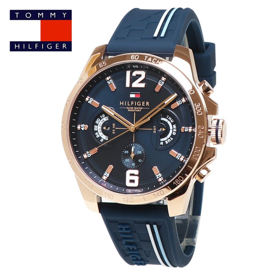 TOMMY HILFIGER トミーヒルフィガー tommy hilfiger メンズ マルチファンクション 腕時計 1791474 ネイビー ...