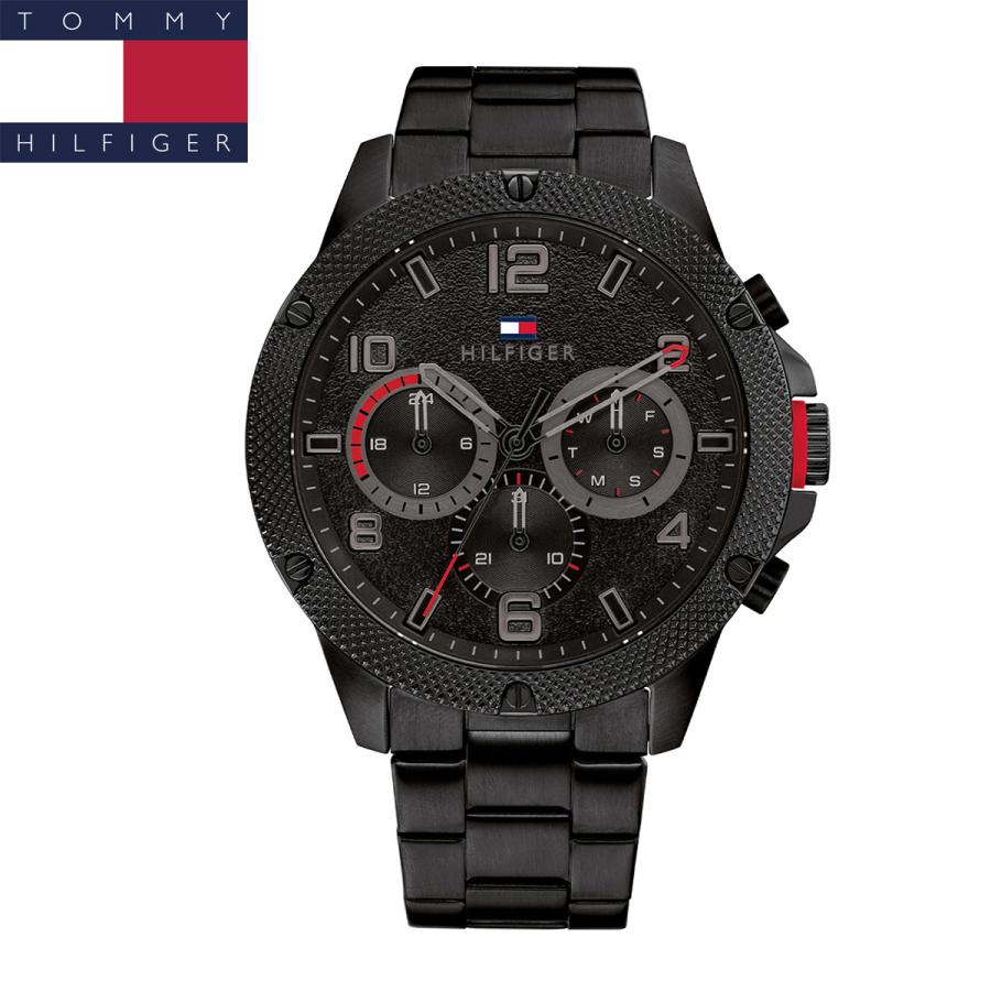 トミーヒルフィガー tommy hilfiger メンズ マルチファンクション 腕時計 1792030 曜日 日付 カレンダー マットブラック ...