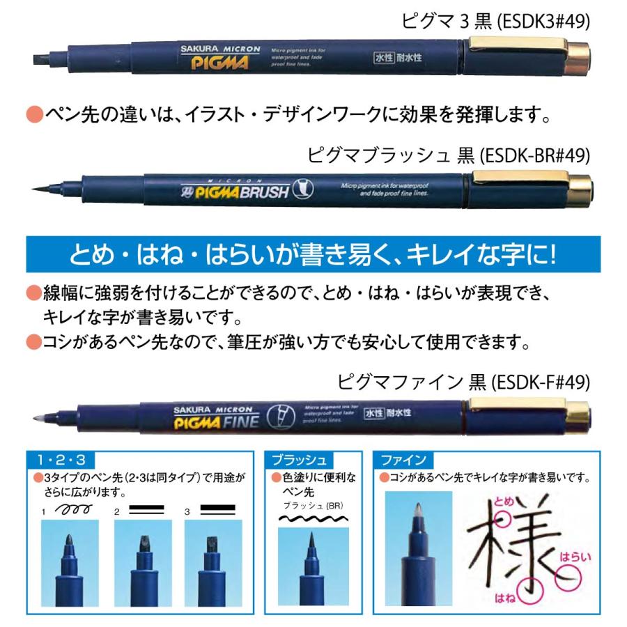 サクラクレパス ピグマ 黒 【全13種類】 ミリペン マーカー サインペン 水性ペン : skr-esdk49 : Art&Craft Lab - 通販 - Yahoo!ショッピング