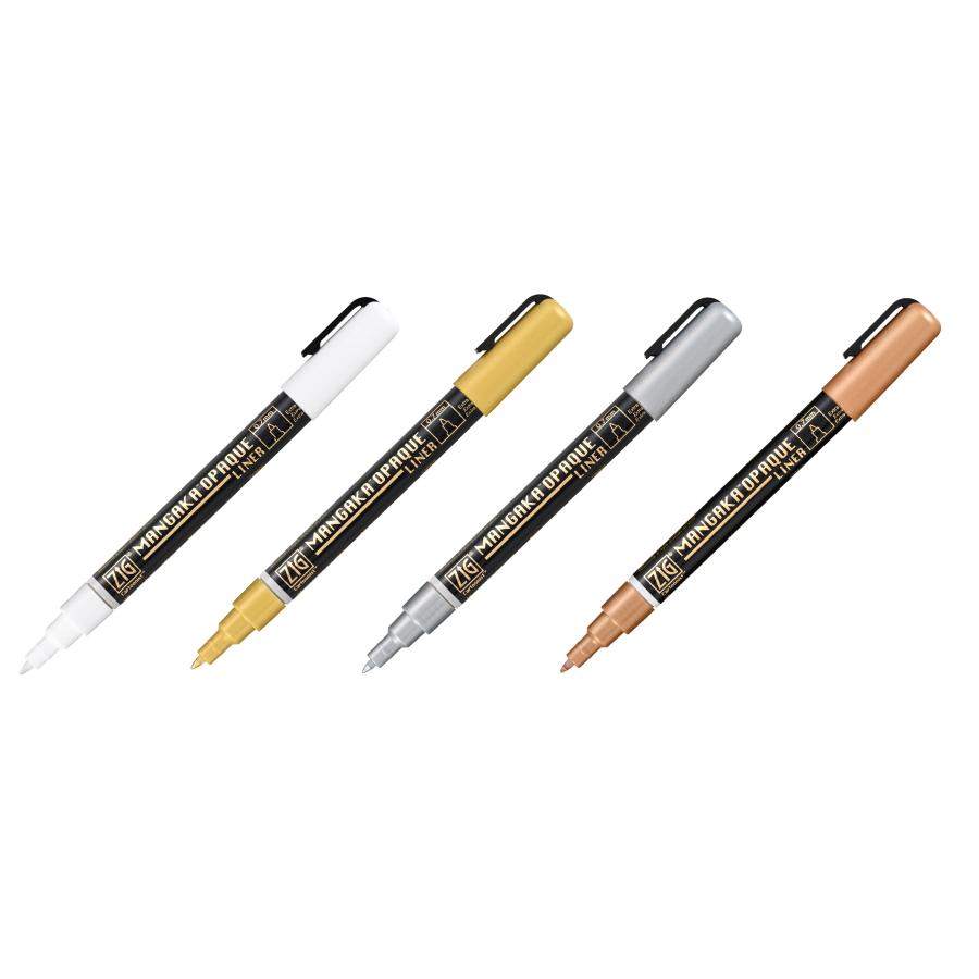呉竹 ZIG Cartoonist MANGAKA OPAQUE LINER 4色セット : アート銀座屋ヤフー店 - 通販 - Yahoo!ショッピング