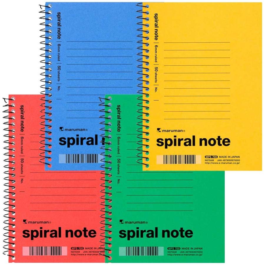 maruman ノート spiral note M.C.B. 1961 メモリ入6mm罫 A6変形 N670AE マルマン (ゆうパケット1点 ...