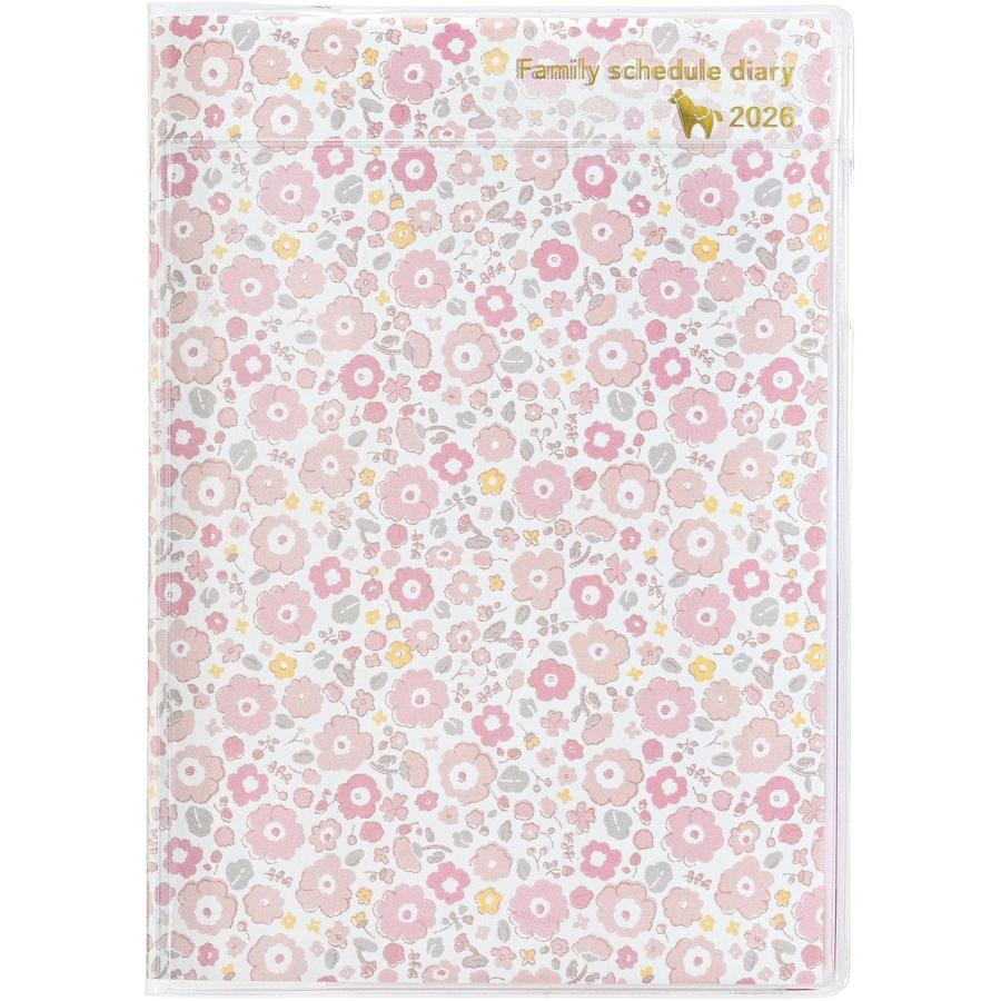 クツワ 手帳 家族手帳 2026年 A6 マンスリー 日曜始まり 小花ピンク 139SHA 2025年12月始まり : ART&BUNGU～IN KOBE～ - 通販 - Yahoo!ショッピング