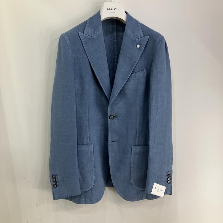 【LBM｜エルビーエム】【セール30%off】エルビーエム ブルーミニヘリンボン後染めリネンピークドラベルシングル2Bジャケット/2807-45316*JK#MC : ARTHUR ...