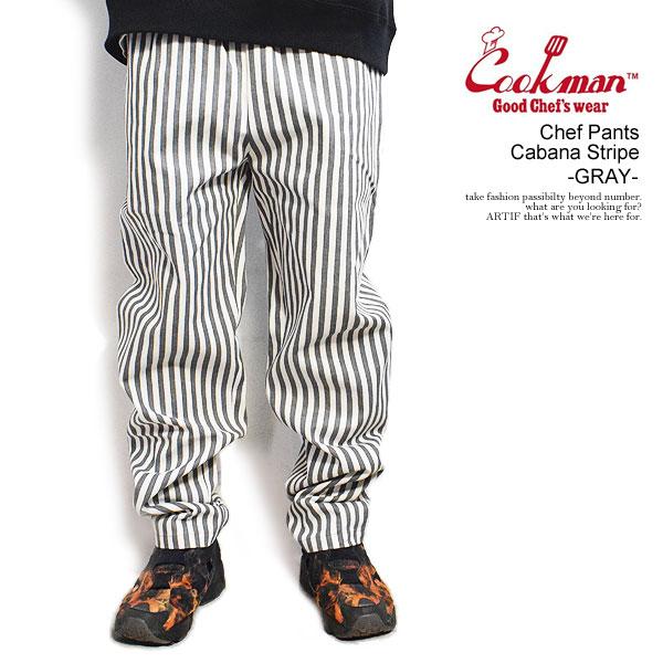 COOKMAN（クックマン） パンツ COOKMAN Chef Pants Cabana Stripe Gray -GRAY- メンズ シェフ ...