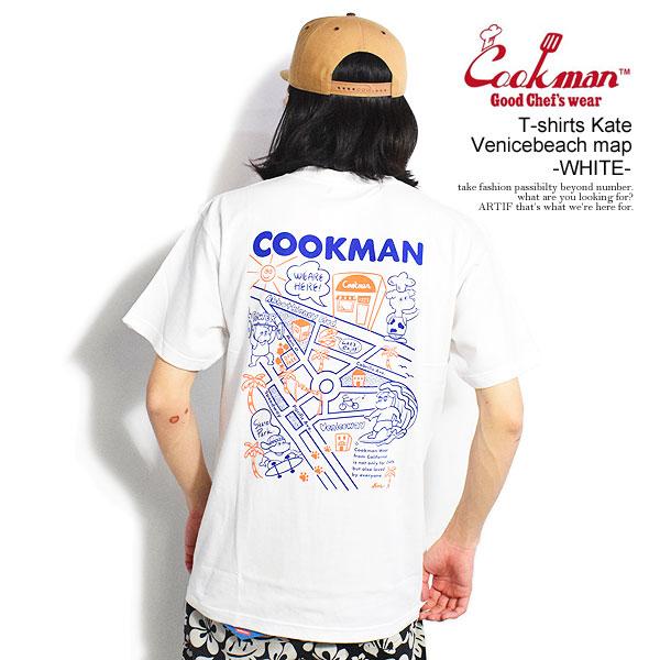 COOKMAN クックマン Tシャツ T-shirts Kate Venicebeach map -WHITE- メンズ 半袖 アメリカ 西 ...