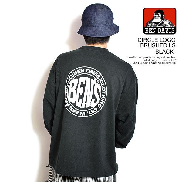 BEN DAVIS/WHITE LABEL ベンデイビス Tシャツ DAVIS CIRCLE LOGO BRUSHED LS -BLACK ...