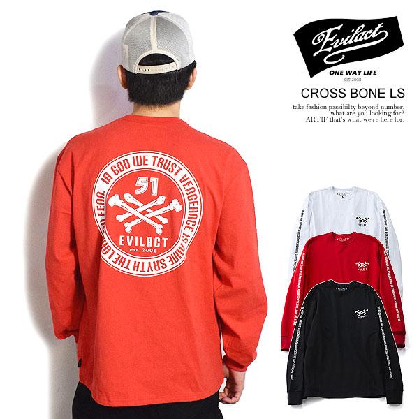 イーブルアクト Tシャツ EVILACT CROSS BONE LS メンズ 長袖 ロンT バイカー 送料無料 ストリート : ARTIF - 通販 - Yahoo!ショッピング