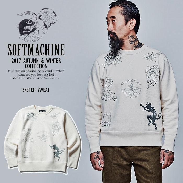 Softmachine（ソフトマシーン） スウェット SOFTMACHINE SKETCH SWEAT : ARTIF - 通販 - Yahoo!ショッピング