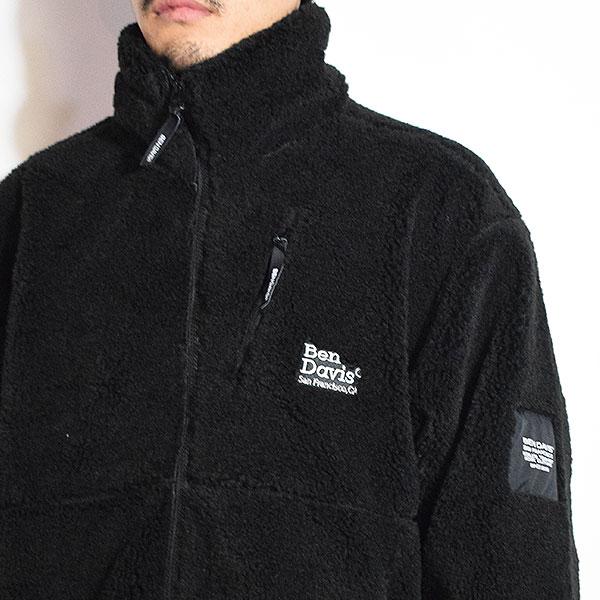 BEN DAVIS/WHITE LABEL ベンデイビス ジャケット DAVIS DAZZLE BOA JACKET -BLACK- メンズ ...