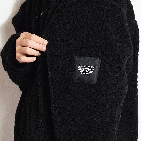 BEN DAVIS/WHITE LABEL ベンデイビス ジャケット DAVIS DAZZLE BOA JACKET -BLACK- メンズ ...