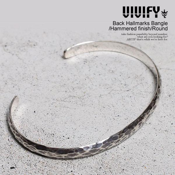 VIVIFY（ビビファイ） バングル VIVIFY Back Hallmarks Bangle / Hammered finish / Round メンズ 腕輪 ハンドメイド アクセサリー ...