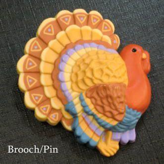 送料無料【ブローチ】Hallmark Cards Enamel Plastic Turkey Pin Brooch 1110 : 1110 ...