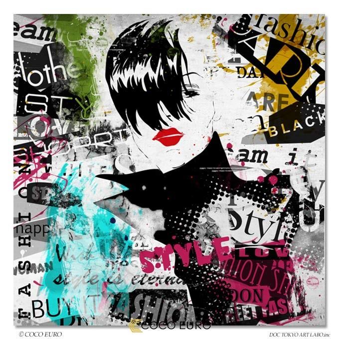 絵画 インテリア グランジ PLEXIGLAS Fille de mode Grunge10 SIZE W100cm H100cm 大型 アート 壁 絵 アクリル 高級 上位モデル : 壁面 ...