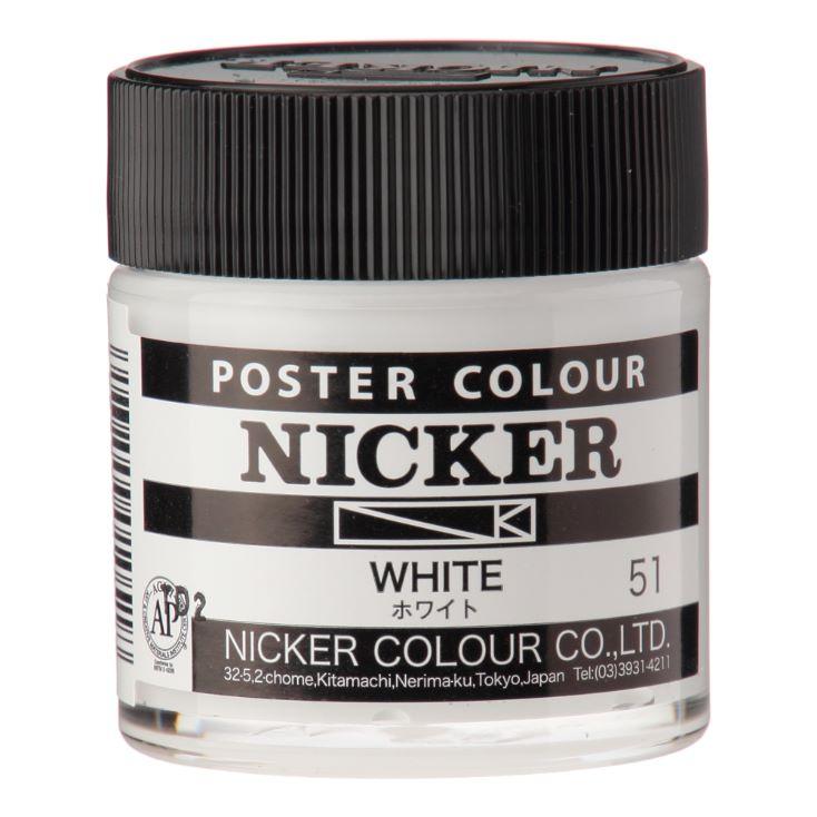 ニッカー ポスターカラー 40mL ボトル 51ホワイト WHITE 1本 NICKER :340046:画材・ものづくりのアートロコ ...