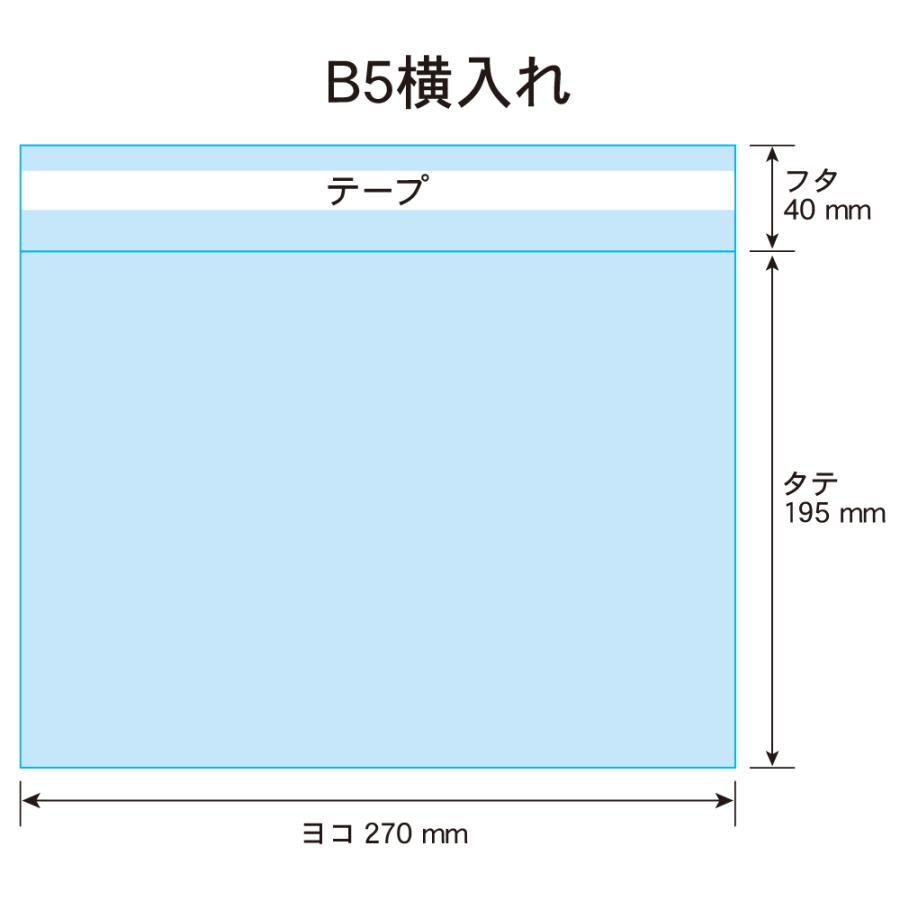 アート・エム OPP袋 B5横型 テープ付 100枚 透明袋 国産 30ミクロン厚（標準） 270×195+40mm : アート・エム - 通販 - Yahoo!ショッピング
