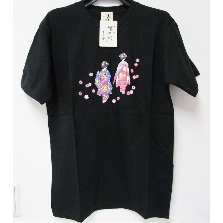 【むかしむかし アウトレット】和柄 レディス半袖Tシャツ L（ブラック） 【AC-092】 : ギャラリー蓮華 - 通販 - Yahoo!ショッピング