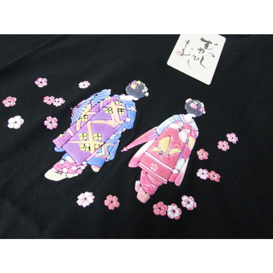 【むかしむかし アウトレット】和柄 レディス半袖Tシャツ L（ブラック） 【AC-092】 : ギャラリー蓮華 - 通販 - Yahoo!ショッピング