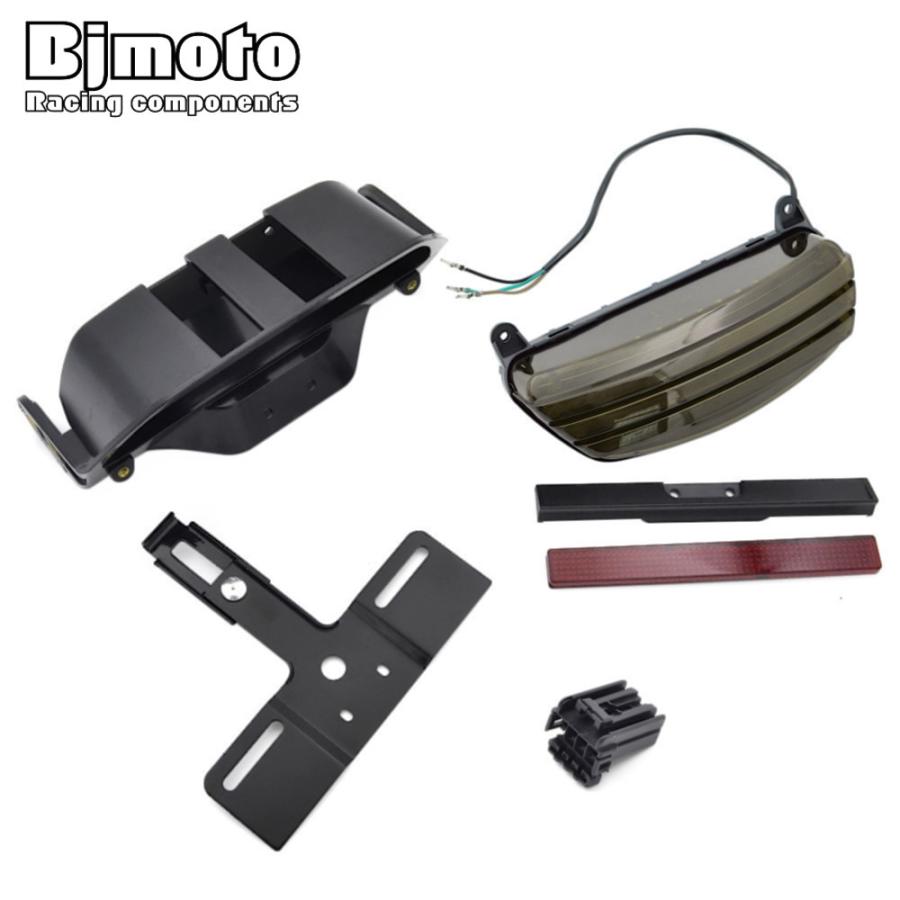 ハーレー ダイナ ファット ボブ FXDF 08 BJMOTO フェンダー ナンバープレート ブラケット LED テール ライト レッド ...