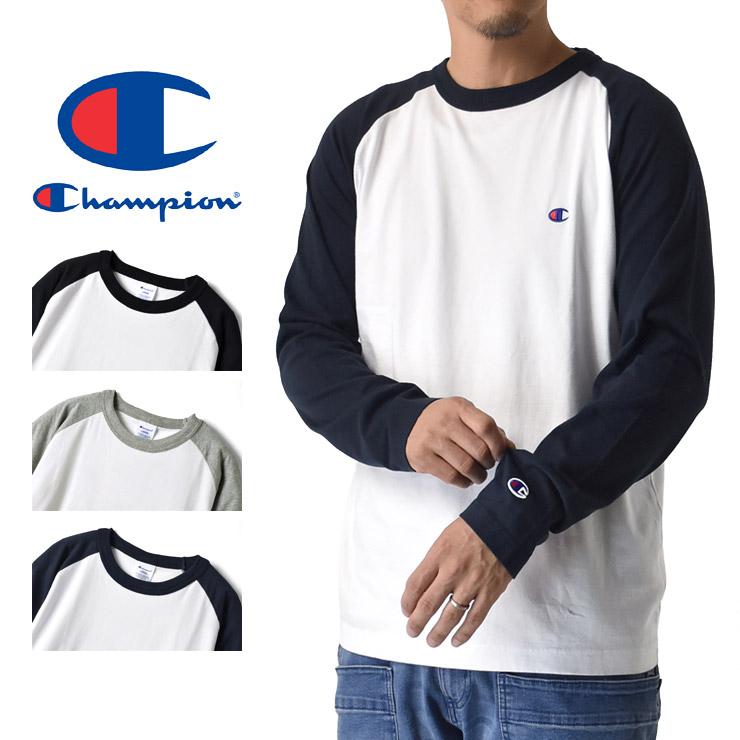 Champion チャンピオン ラグラン長袖Tシャツ ロンT 配色 ワン Champion チャンピオン ラグラン長袖Tシャツ ロンT 配色 ワン