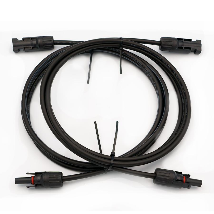 RIZ PLUS MC4 ソーラー 延長 ケーブル S-JET 認証 3.5SQ-PV-CCケーブル 1500V 2m 2本 ソーラーパネル接続用 両端コネクタ付き ハロゲンフリー ...