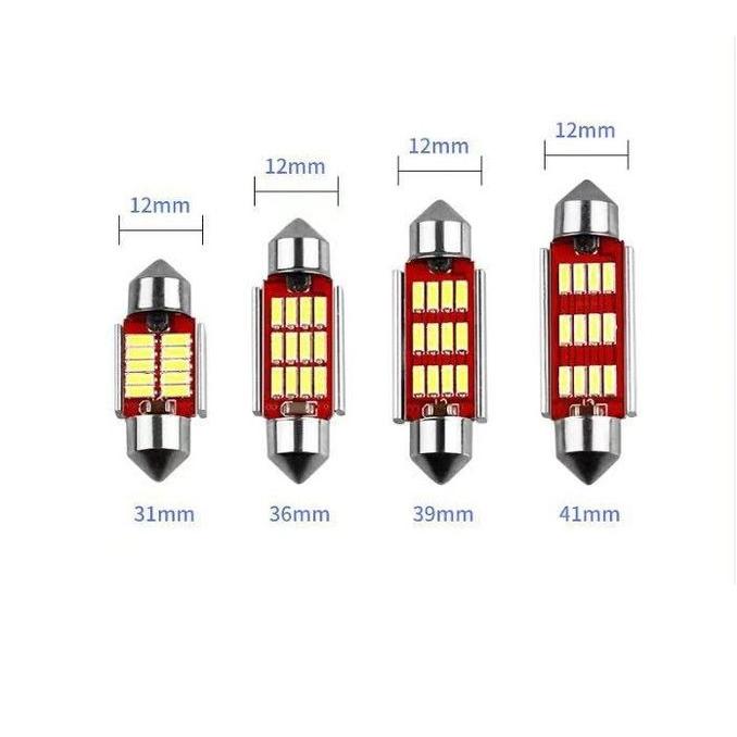 T10 LED バルブ led 16 31mm レッド 4014チップ 10-12灯 36mm 39mm 41mm 2個 ナンバー灯 ルームランプ バックランプ : t10-no16 ...