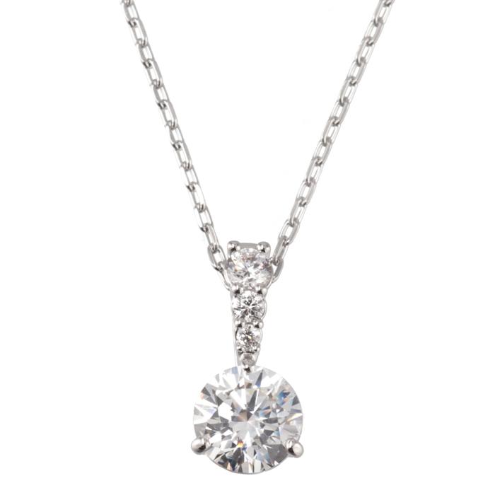 スワロフスキー SWAROVSKI ネックレス SOLITAIRE ラウンドカット ソリティア ホワイトロジウム ジルコニア 5472635【0505_10】 : 5472635 ...