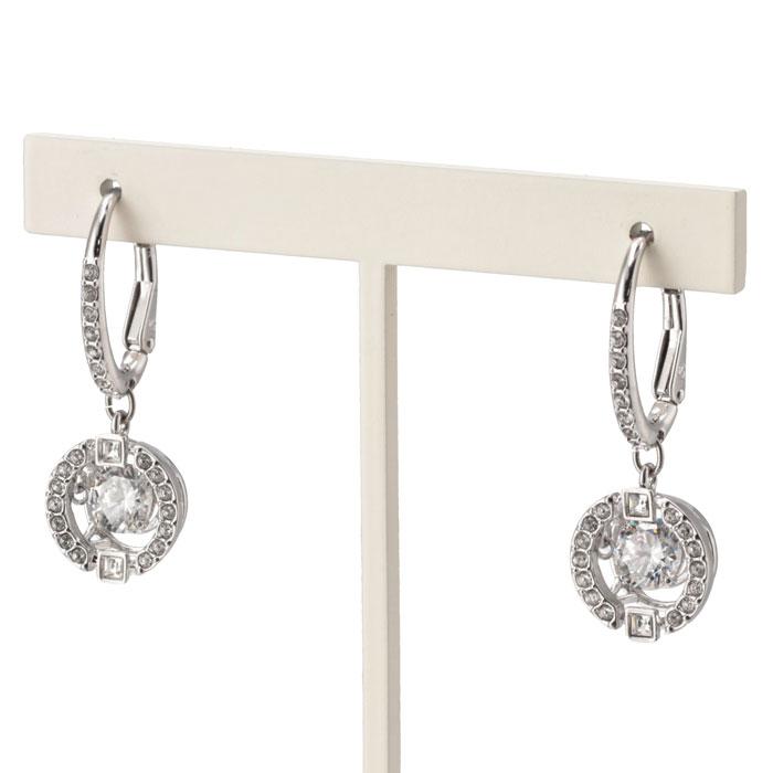 スワロフスキー フープピアス SPARKLING DANCE ラウンドカット ドロップピアス ホワイトロジウム ジルコニア 5504652 : ...