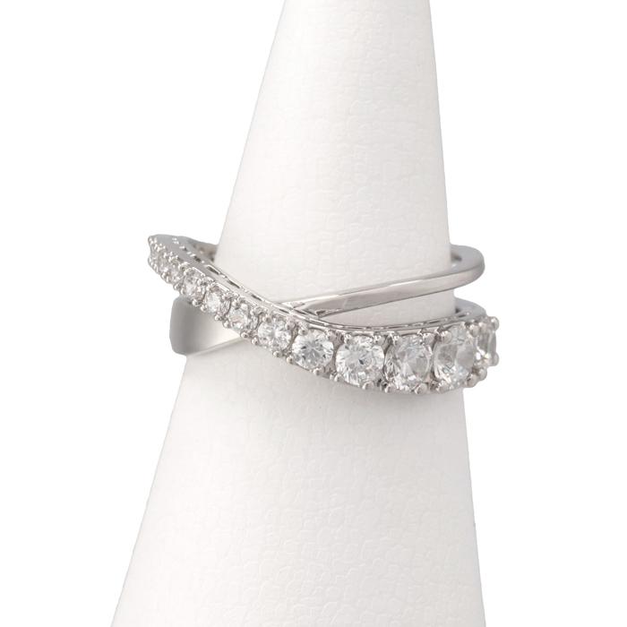 SWAROVSKI リング TWIST ツイスト ラウンドカット ホワイトロジウム ジルコニア 指輪 5572716 0505_5 ...