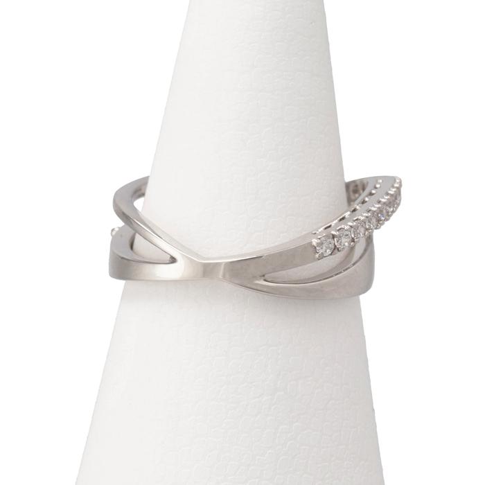 SWAROVSKI リング TWIST ツイスト ラウンドカット ホワイトロジウム ジルコニア 指輪 5572716 0505_5 ...