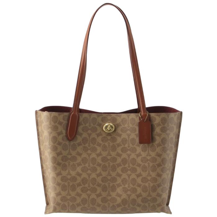 COACH トートバッグ WILLOW TOTE A4サイズ収納 肩かけ シグネチャーキャンバス ウィロウトート C0693 : アメイジング ...