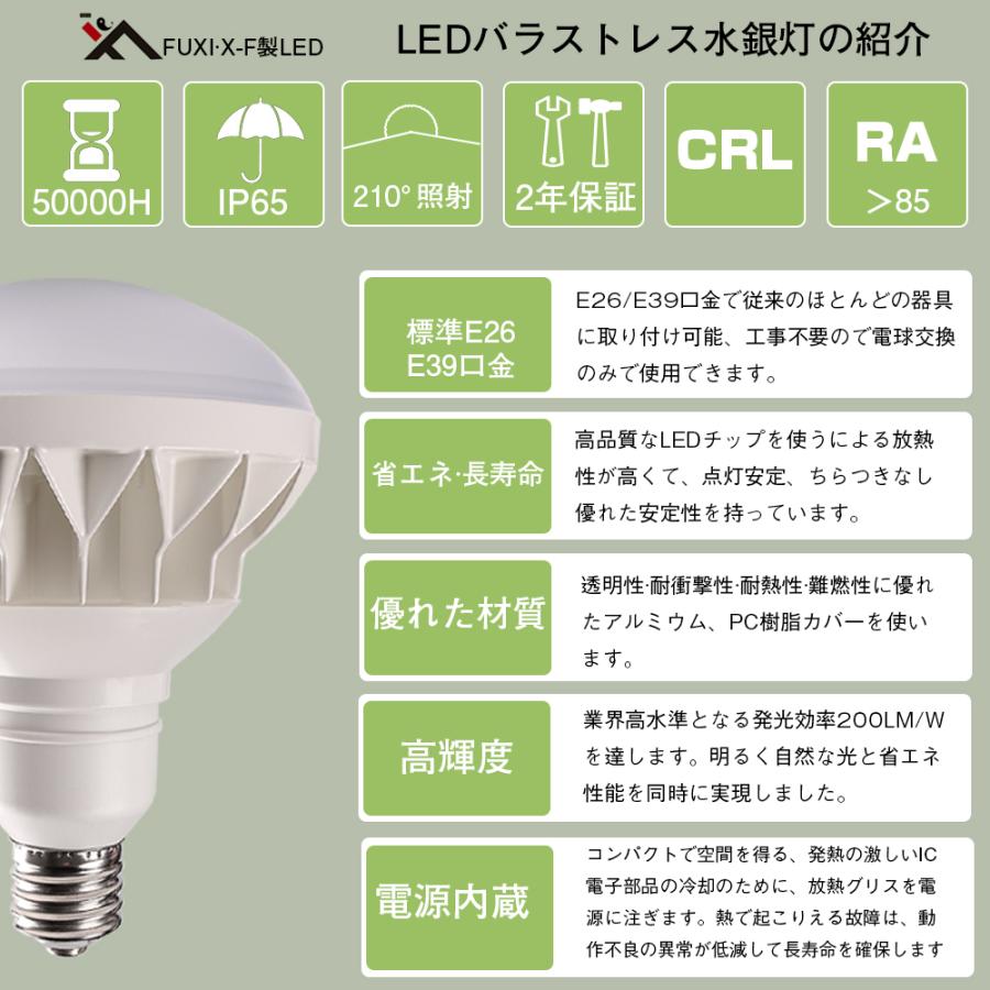 LEDビーム電球 LED電球 E26 E39 口金 LED バラストレス水銀灯 LED高天井照明 25W 50w 80w par56 50000h LED水銀灯 水銀灯交換 LED ...