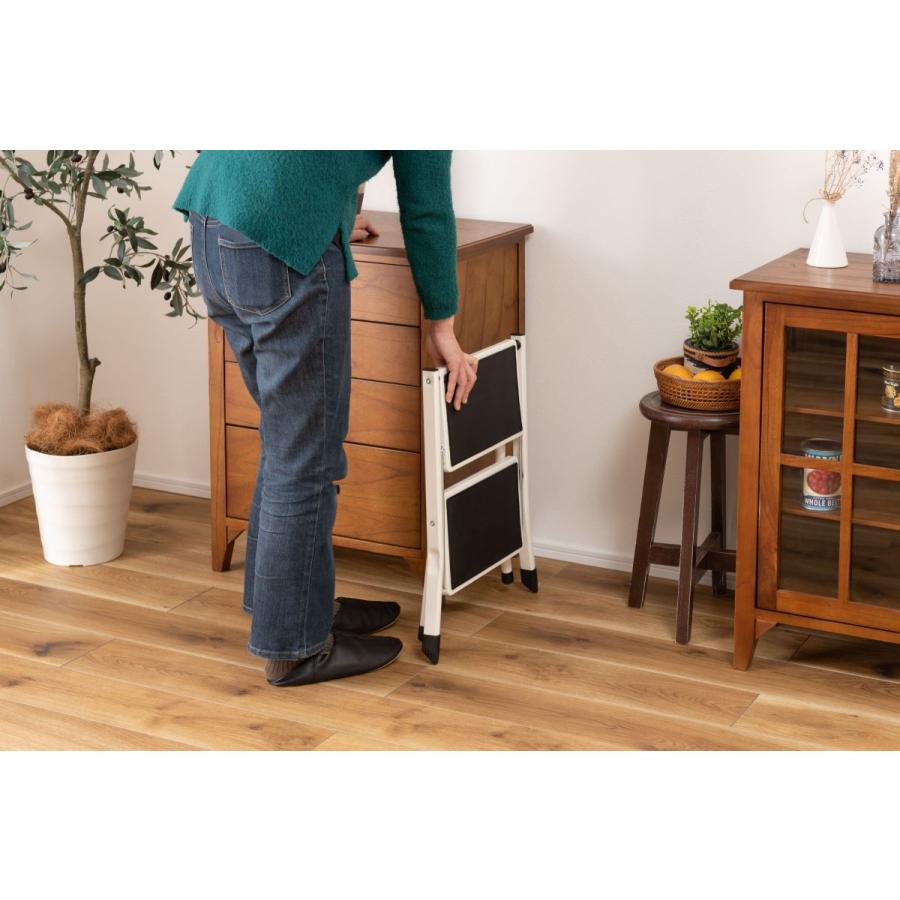 東谷 アシスタ ステップ台 ホワイト W42×D48×H43 / 折りたたみ時:W42×D5×H56 PC-334WH : アサヒペンストア - 通販 - Yahoo!ショッピング