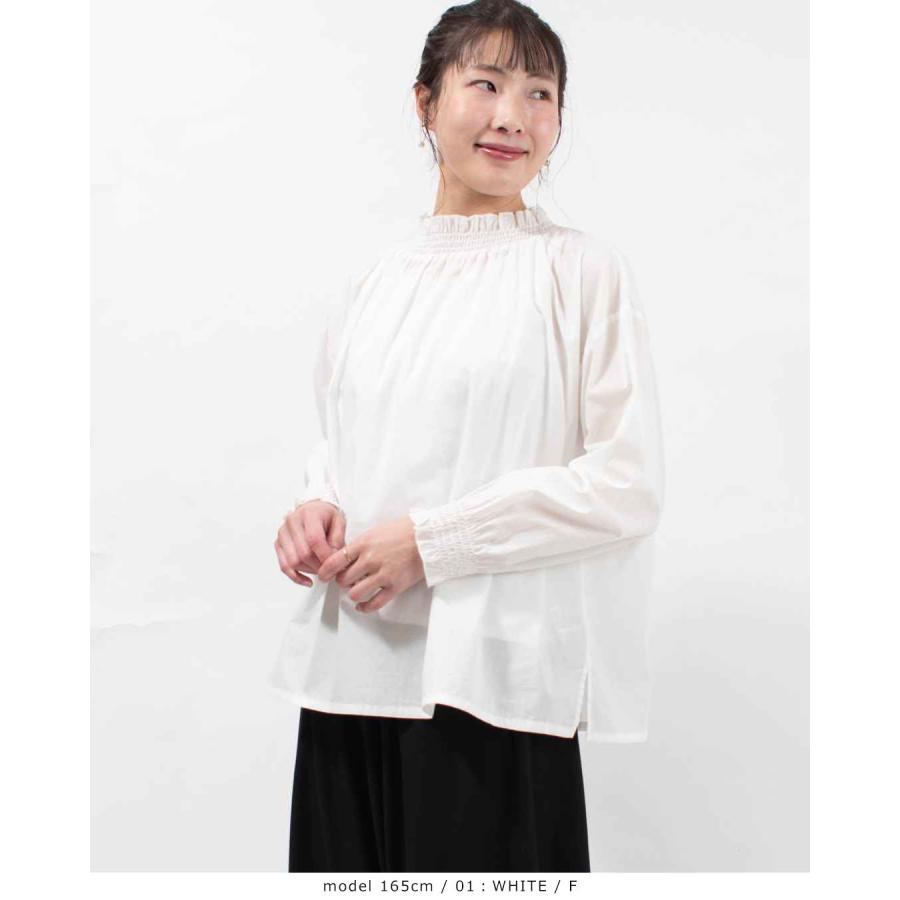 blue willow ブルーウィロー コットン細番手シャーリングブラウス 01FSP11016 レディース ブラウス オケージョン フォーマル 入学式 卒業式 20代 30代 40代 50代 ...