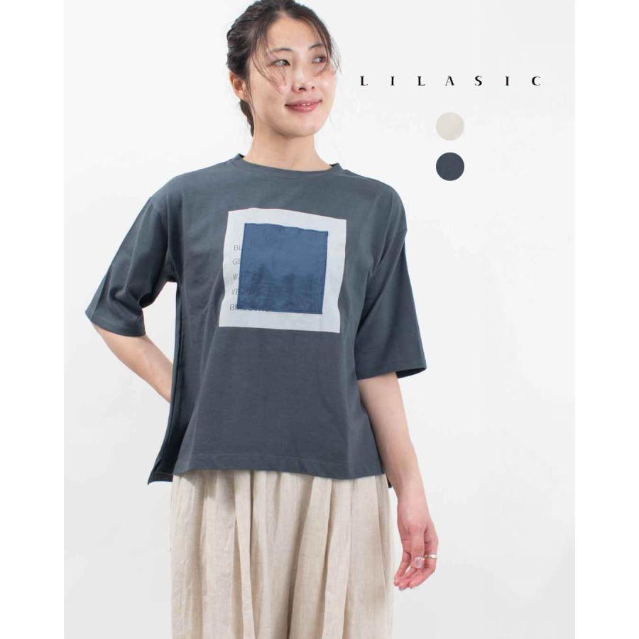 LILASIC リラシク レターTシャツ SCCW5162 ナチュラル ファッション プリントTシャツ 30代 40代 50代 カジュアル シンプル ベーシック : FIRST Yahoo!店 ...