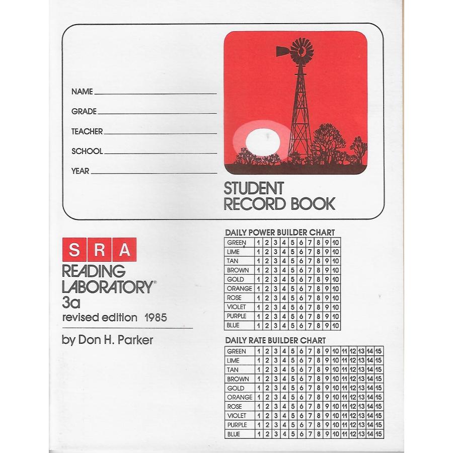 SRA Reading Laboratory 3a revised edition 1985, student record book ...