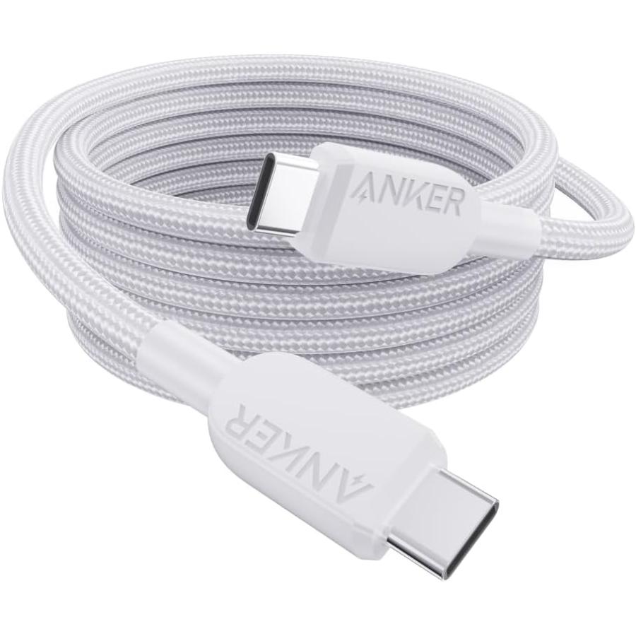 Anker USB-C & ケーブル (高耐久ナイロン) 1.8m ホワイト ブラック 240W Galaxy iPad Pro/Air MacBook 各種対応 : asaza - 通販 ...