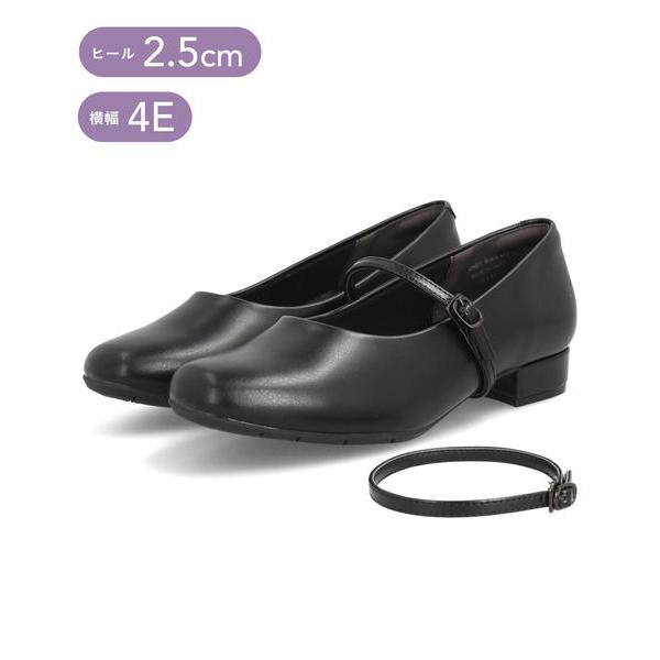 OFFICE SUPPORT オフィスサポート レディース 多機能2WAYオフィスパンプス 幅広4E 滑りにくい ストラップ付き 424001 ...