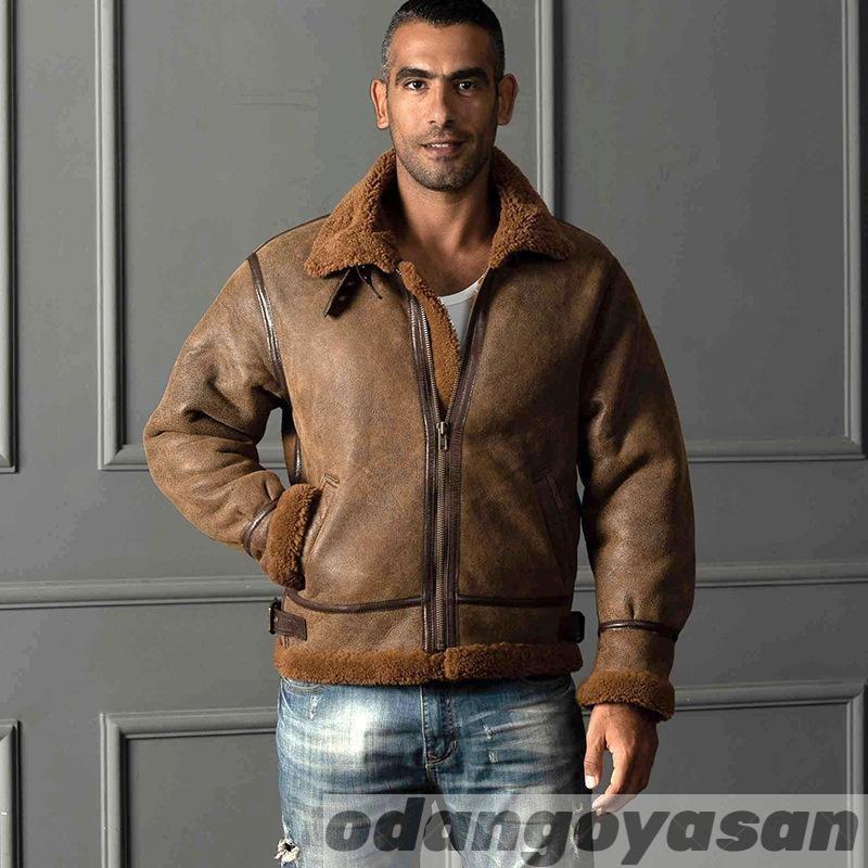 ムートンジャケット ムートンコート B-3フライトジャケット 革ジャン