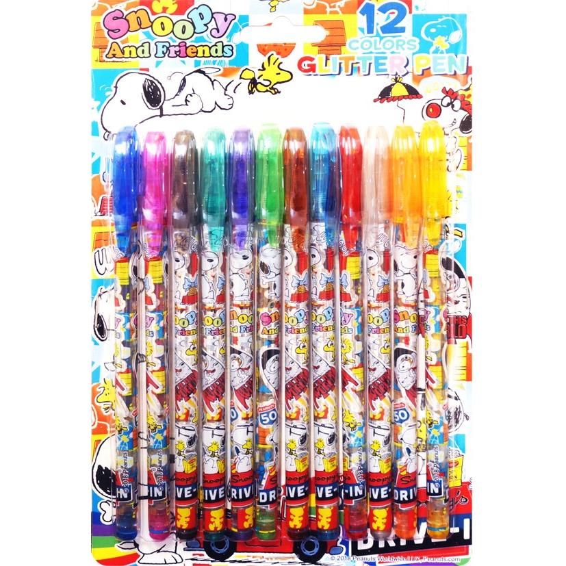 SNOOPY スヌーピー キラキラ グリッターペン 12色セット キャラクター おまかせデザイン ペン きらきら 4510133272466 : ashop01 - 通販 - Yahoo!ショッピング