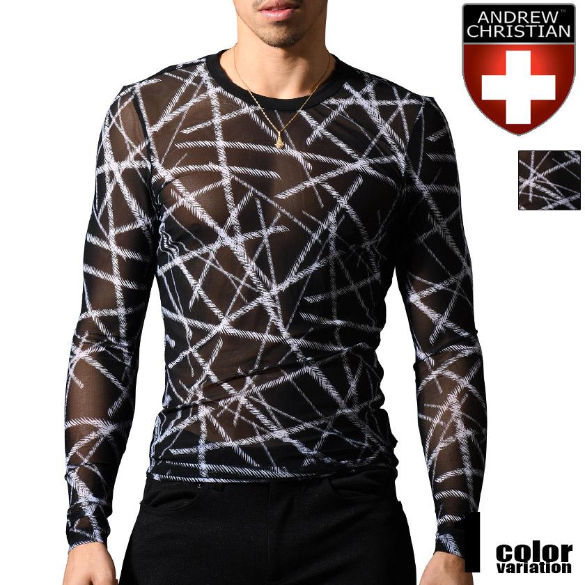 ANDREW CHRISTIAN（アンドリュークリスチャン） AndrewChristian See-Through Long Sleeve ...