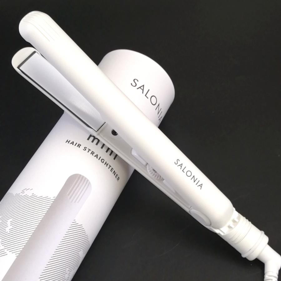 SALONIA ミニヘアアイロン SL-010SW ホワイト ストレート 20mmプレート 耐熱ポーチ付き USED品 : アンシャイ - 通販 - Yahoo!ショッピング