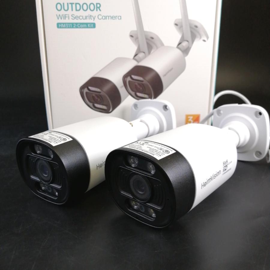 WiFiセキュリティカメラ HM311 2-Cam Kit 監視カメラ HeimVision カラーナイトビジョン 音声付き録画USED品 ...