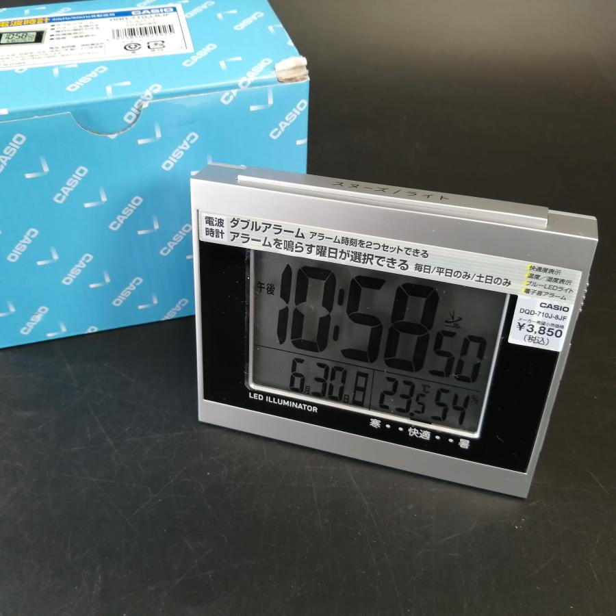 目覚まし時計 DQD-710J-8JF 電波時計 CASIO(カシオ) シルバー デジタル スヌーズ アウトレット : nh0203543 ...