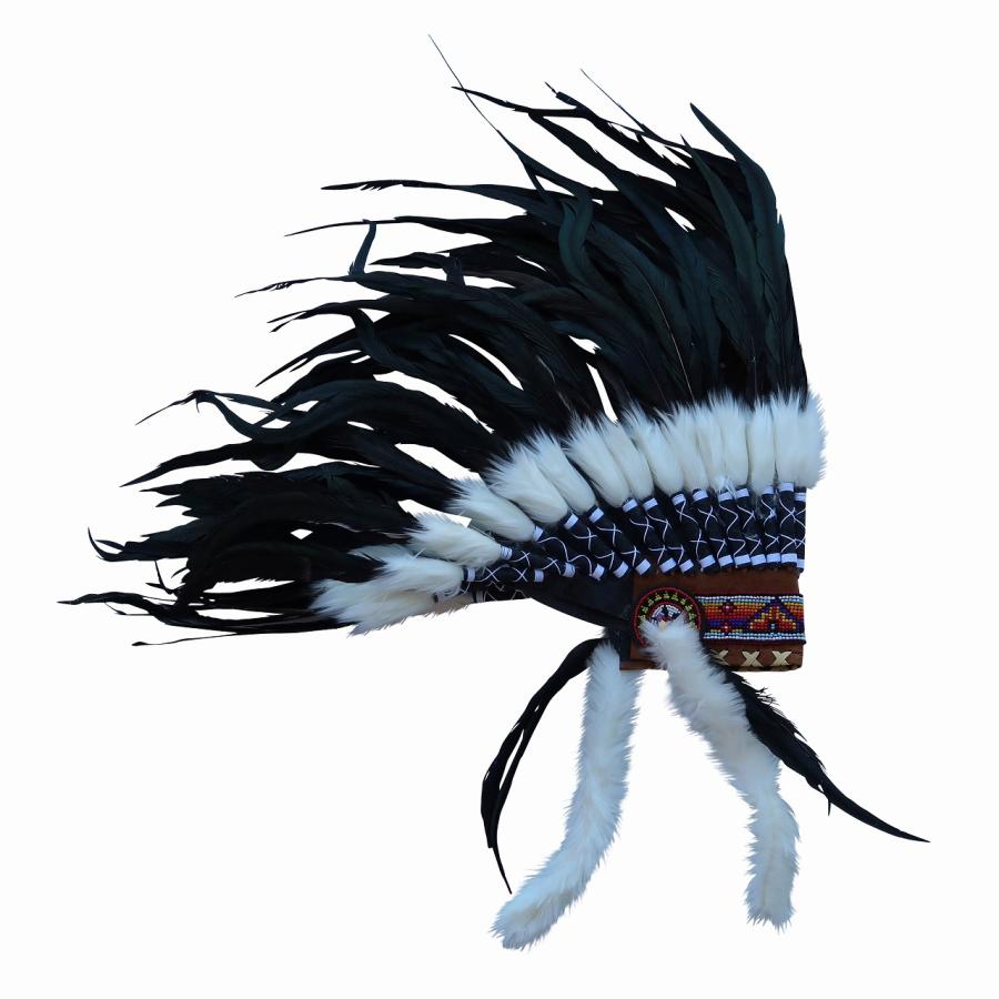 インディアンハット ブラック ショート ウォーボンネット 羽帽子 被り物 ネーティブアメリカン雑貨 30891 : アジアンティーク ASIANTIQUE - 通販 - Yahoo!ショッピング