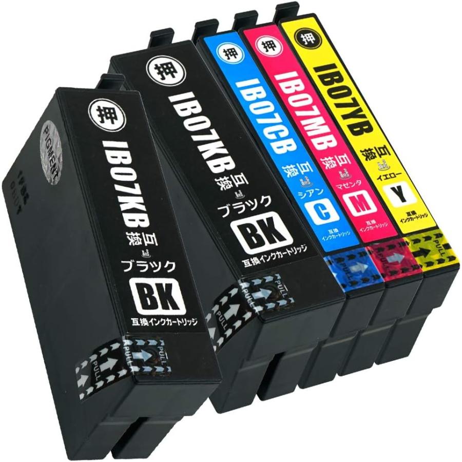 エプソン IB07CL4B 4色+黒1個 計5個 大容量 互換インクカートリッジ EPSON IB07 KB CB MB YB PX ...