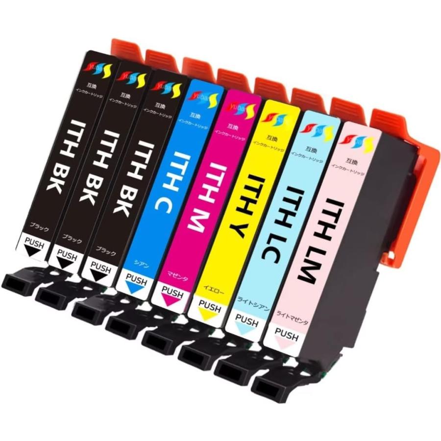 エプソン ITH-6CL 6色 + 黒2個 計2個 互換インクカートリッジ EPSON イチョウ EP-709A 710A 711A 810AB 810AW 811AB 811AW ...