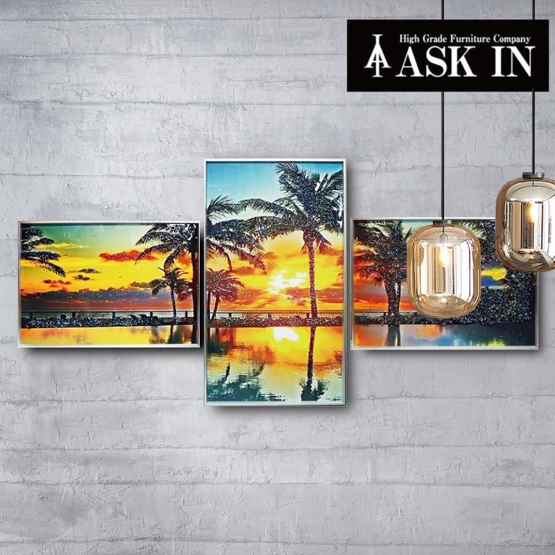 クリスタルアート アルボ514 アートパネル 写真 景色 サンセット ビーチ ハワイ おしゃれ キラキラ ゴージャス アスクイン ASK IN ...