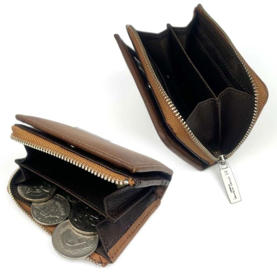 HIROKO KOSHINO HOMME コシノヒロコ オム 二つ折り財布 L字ファスナー 小銭入れあり パスケース付き シープレザー 羊革 本革 メンズ レディース 財布 レザー : アスカ ...