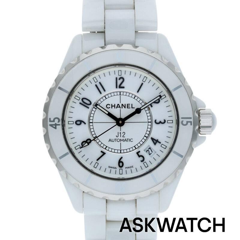 CHANEL シャネル 腕時計 サイズ:38mm J12 H0970ホワイトセラミック自動巻き腕時計 中古 ASK002 : ASKWATCH - 通販 - Yahoo!ショッピング